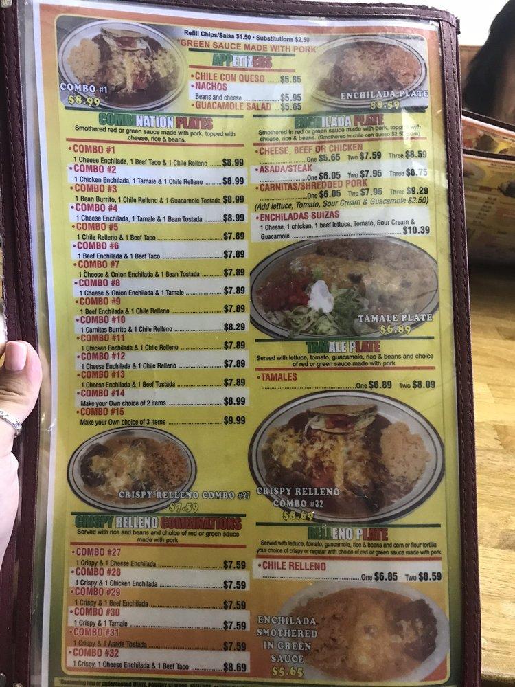 Menu at Jorge's Cafe, Ruidoso Downs, US-70