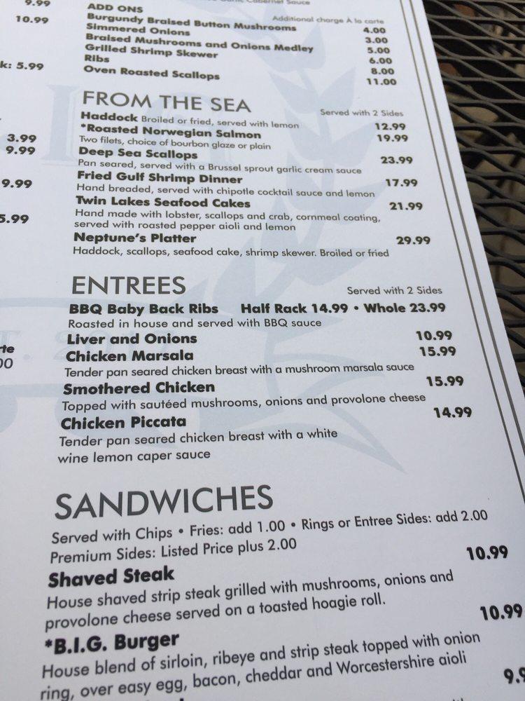 Menu at Black Iron Grille steakhouse, Kent