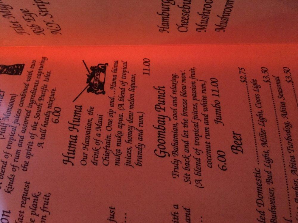 Menu at Port of Call pub & bar, New Orleans, 838 Esplanade Ave