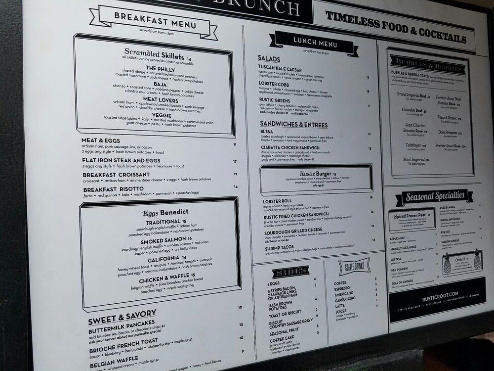 Menu at Rustic Root pub & bar, San Diego