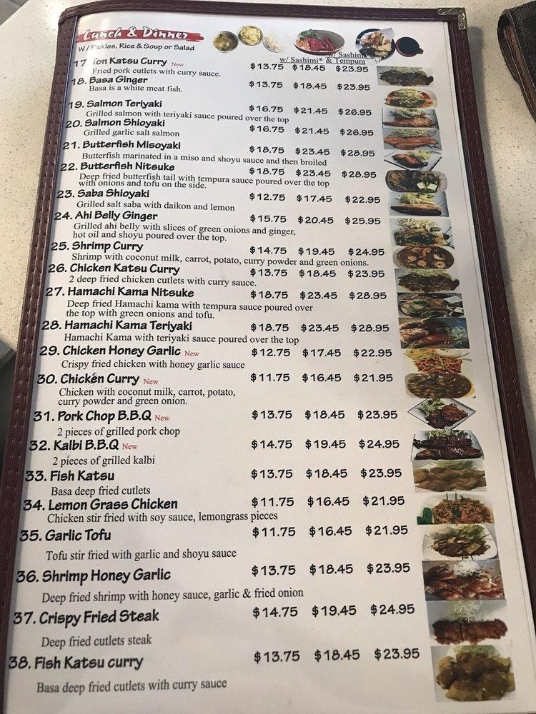 Menu at Saito & Pho III restaurant, Mililani
