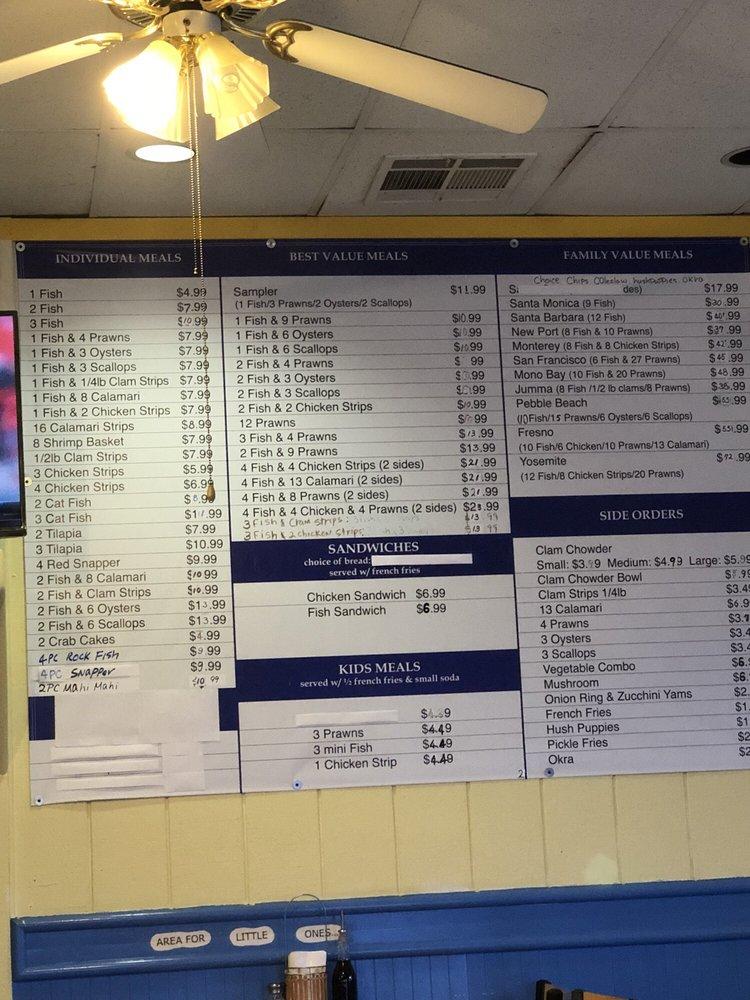 Menu at West Coast Fish N' Chips restaurant, Fresno, N Fresno St