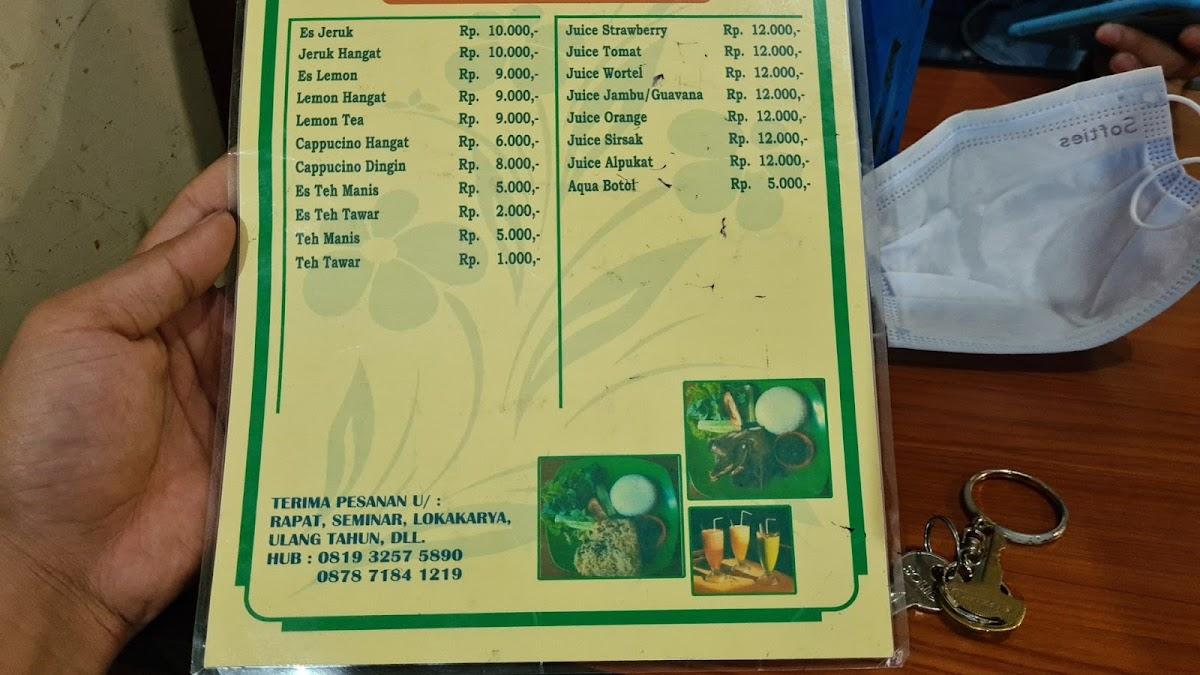 Menu at Bebek Penyet Sambel Ijo Mbak Dwi restaurant, Cilegon