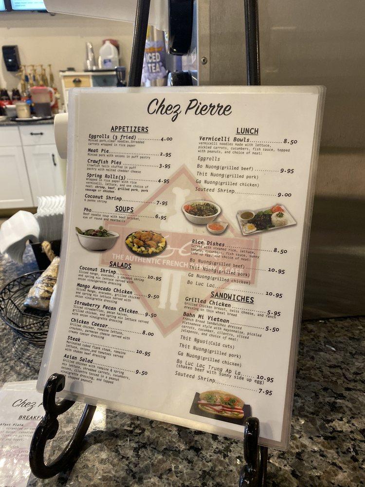 Menu at Chez Pierre Bakery Lakeview, New Orleans, 141 Harrison Ave