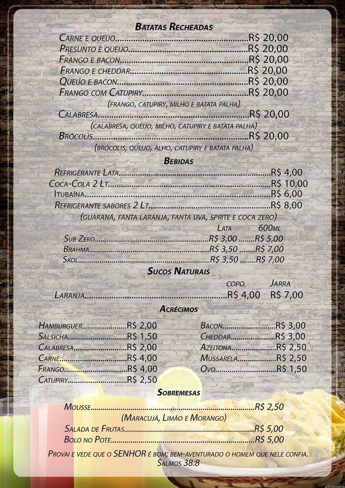 Menu em Família Reis Restaurante, Santa Rita do Passa Quatro