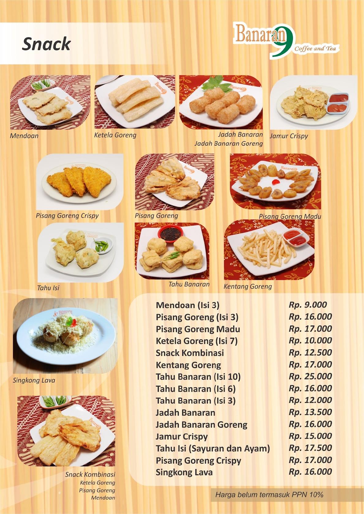 Menu at Kampoeng Kopi Banaran cafe, Bawen