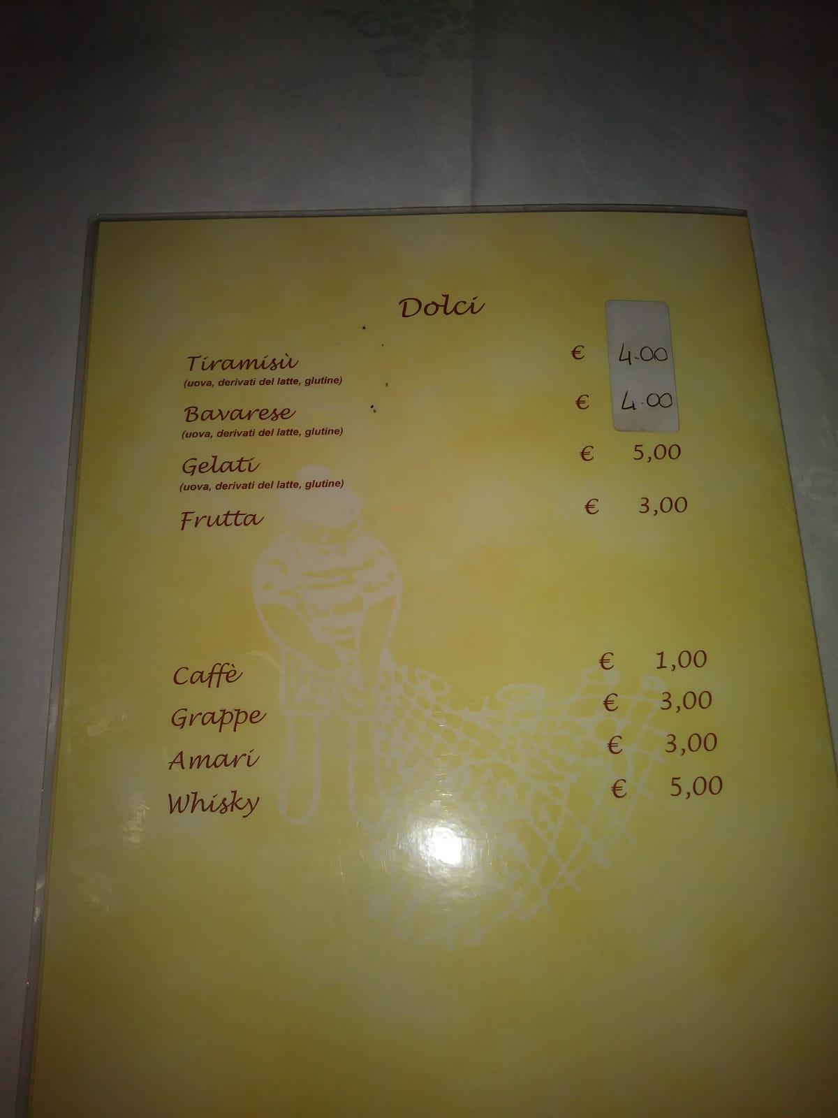 Menu da Teresa ristorante, Genova, Via Sampierdarena