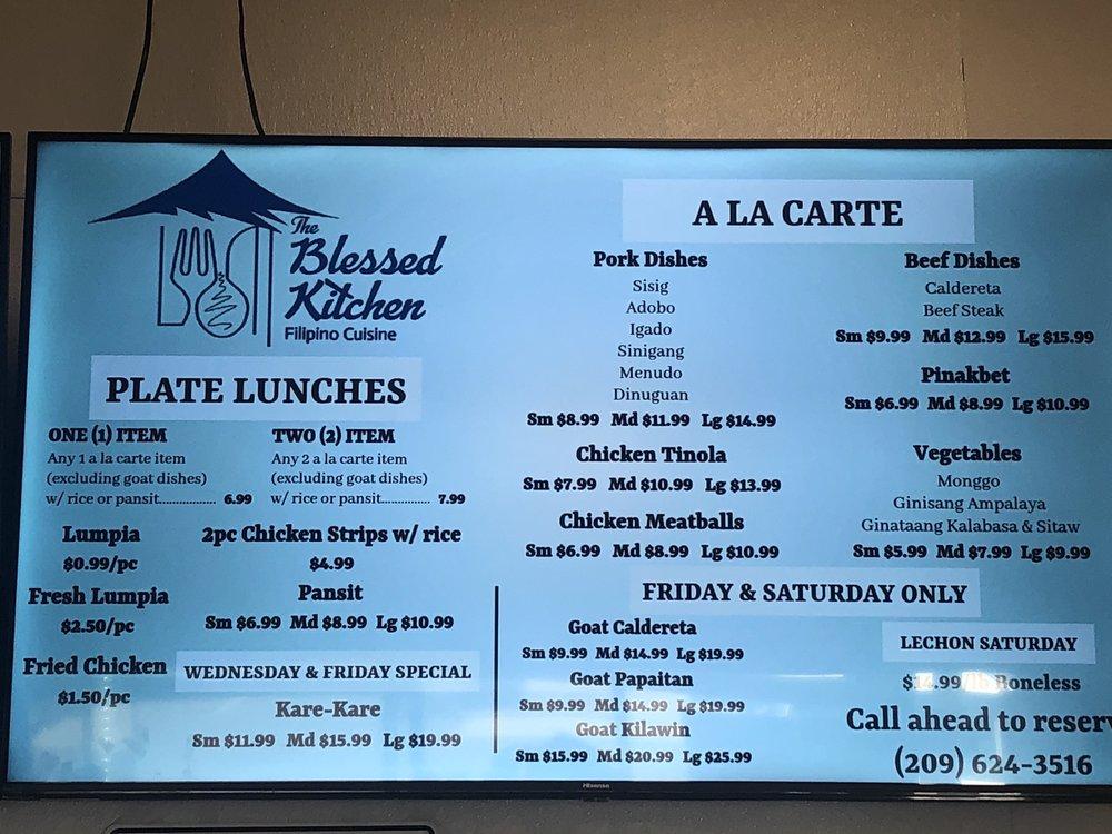 Menu at The Blessed Kitchen restaurant, Lathrop