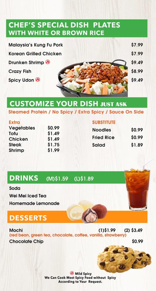 Menu at Wei Mei Asian Diner restaurant, North Charleston