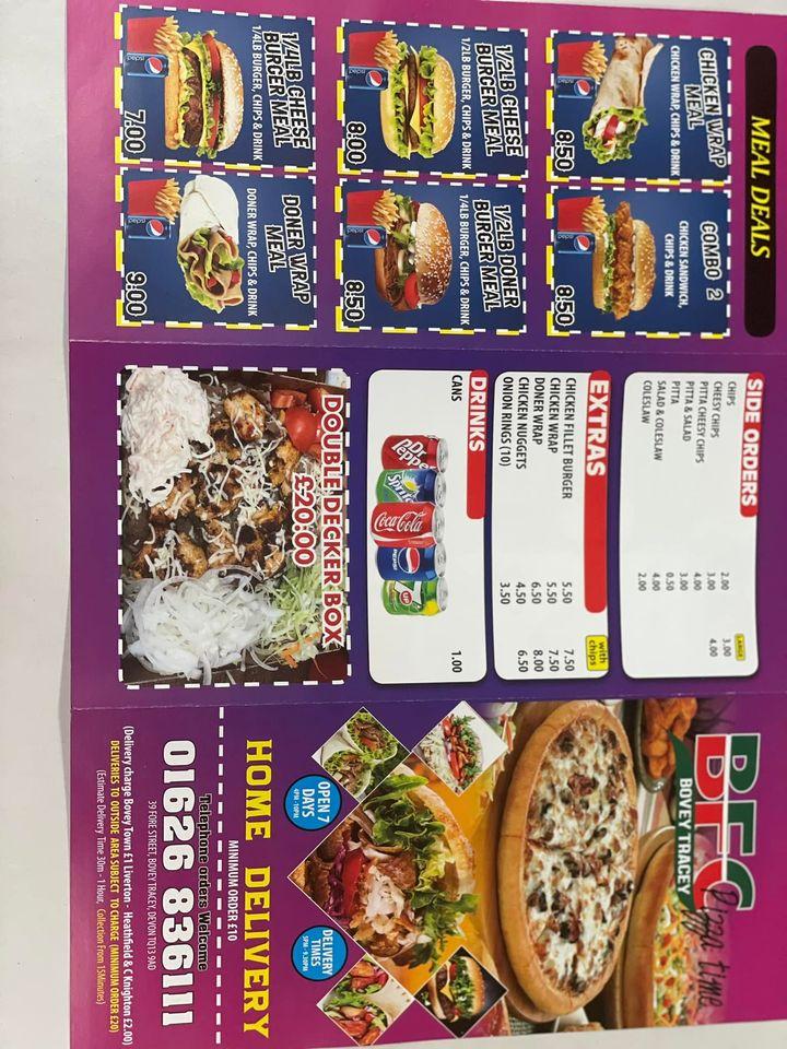 Menu at BFC Pizza & Kebab fast food, Ilsington