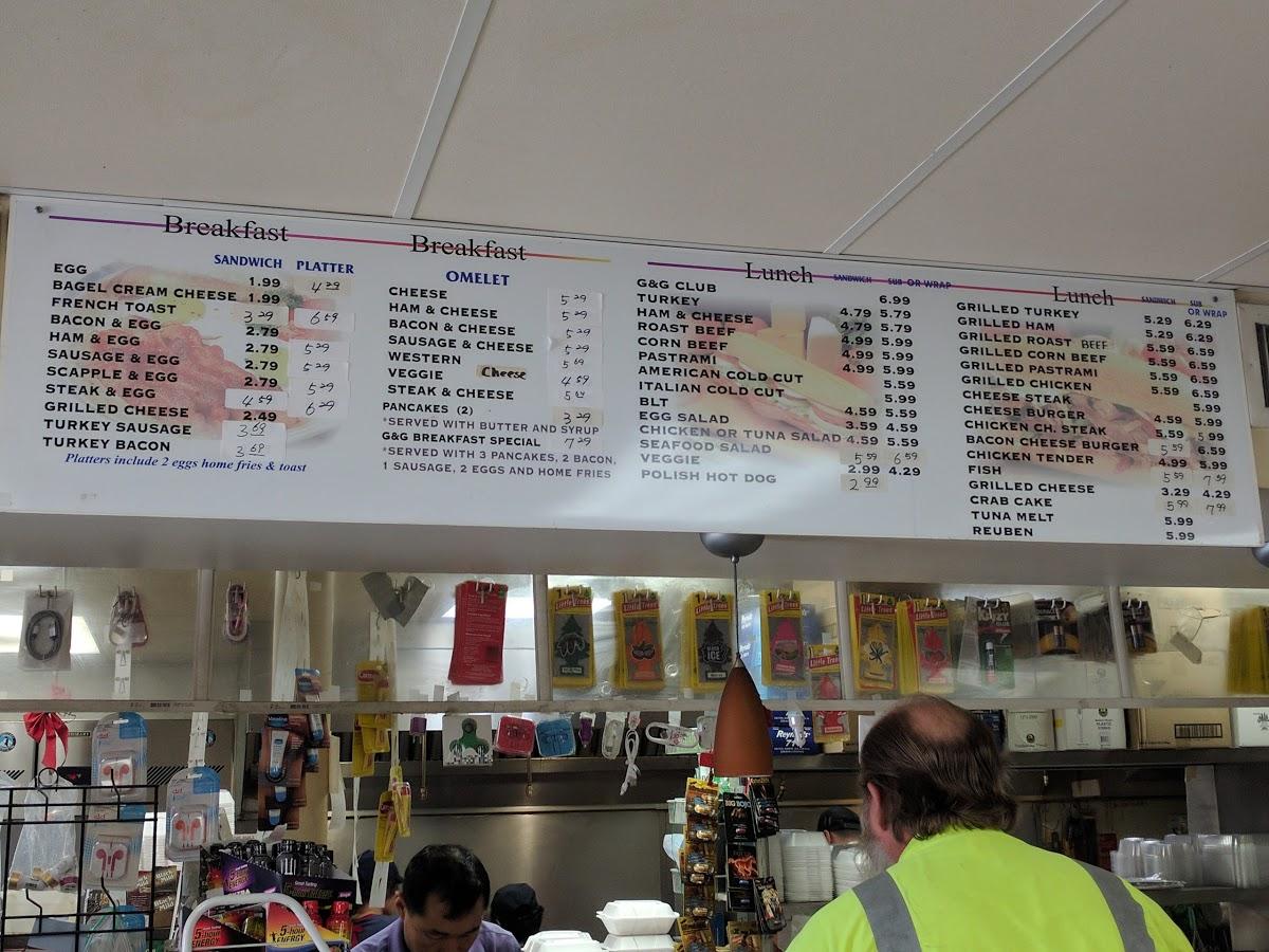 Menu at G&G Deli, Jessup