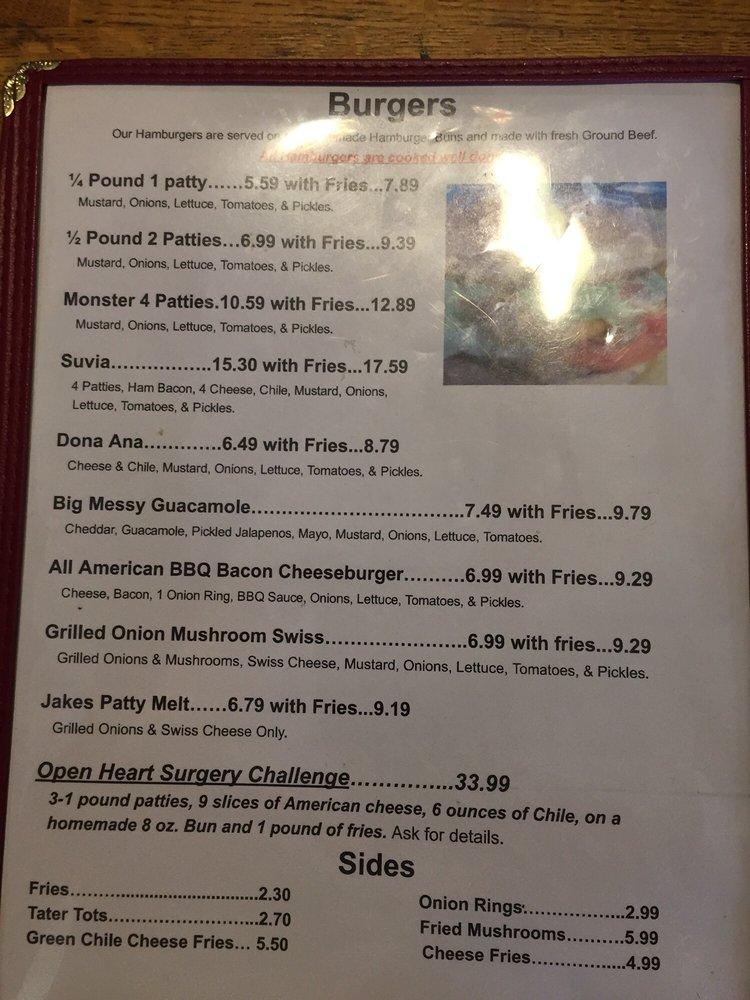 Menu at Jake's Cafe, Las Cruces, E Lohman Ave