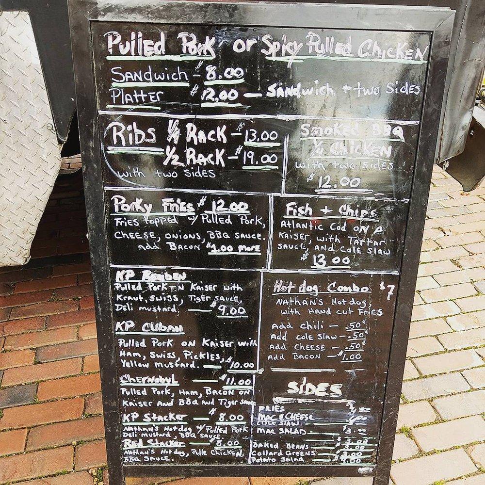 Menu at Kommie Pig BBQ, Baltimore
