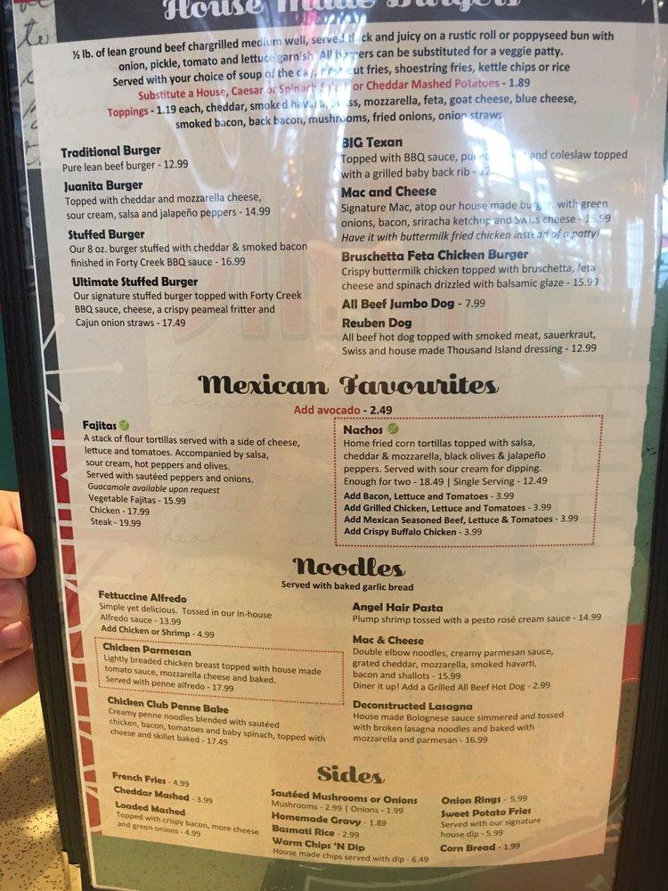 Menu at Melanie Pringles Restaurant, Whitby