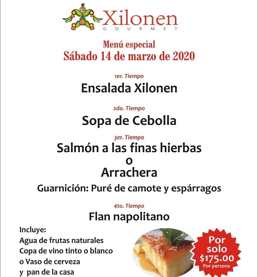 Carta del restaurante Xilonen Gourmet, Ciudad López Mateos