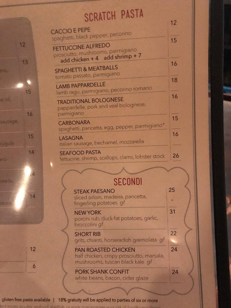 Menu at Abruzzo Italian Kitchen restaurant, Whitefish