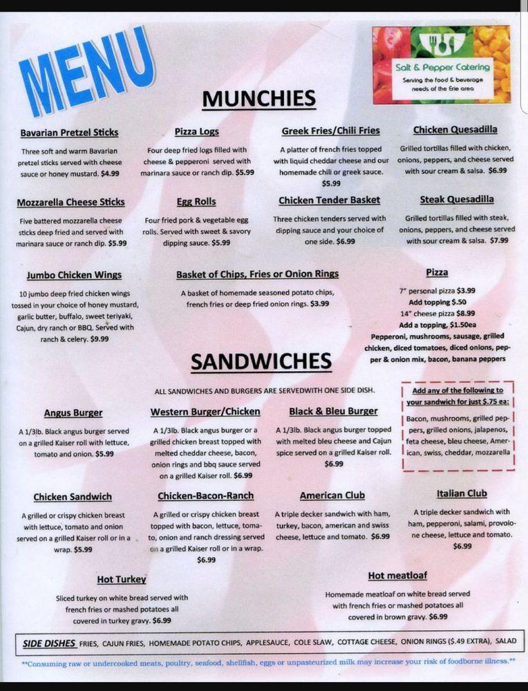 Menu at American Legion Post 742 pub & bar, Fairview