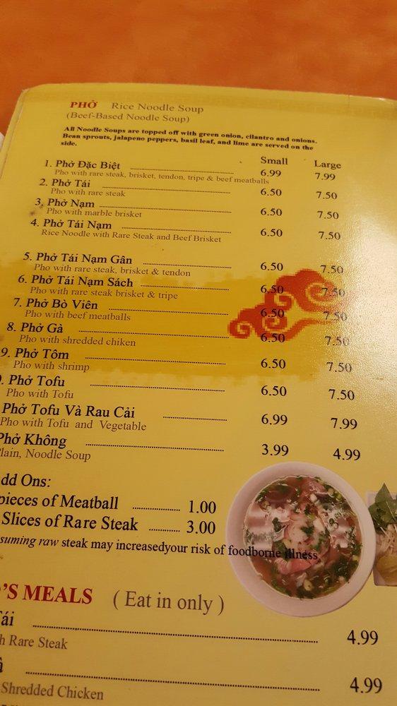 Menu at Com Tam Thuan Kieu Restaurant, Tucson