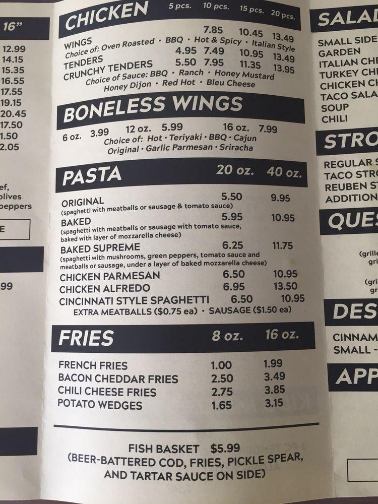 Menu at Donna D's Family Pizza pizzeria, Ashland