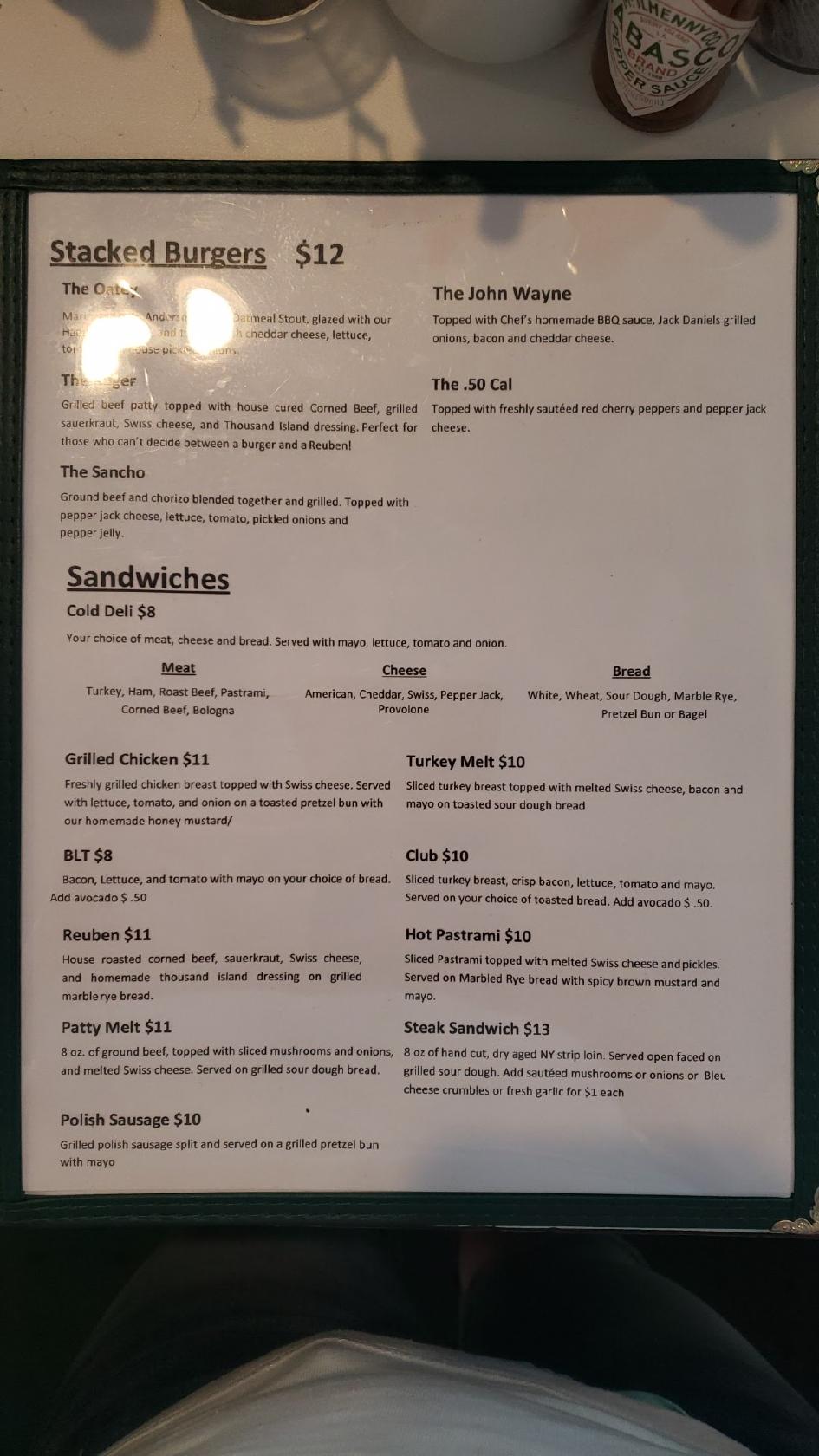 Menu at Chef Colus restaurant, Colusa, 334 Market St