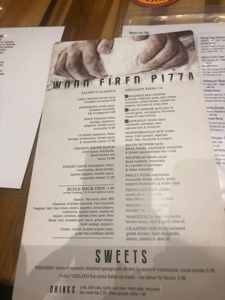 Menu at Elliot's Wood Fired Kitchen & Tap pub & bar, Newark