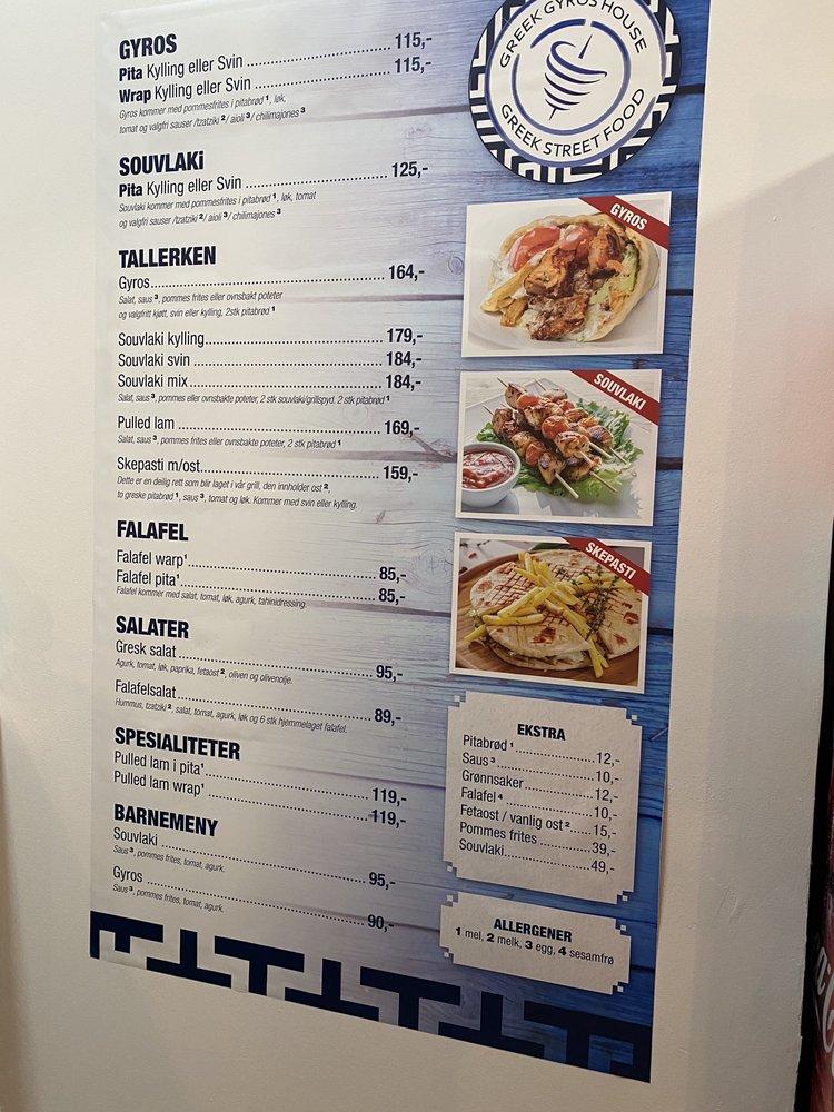 Menu at Greek Gyros house AS restaurant, Bergen