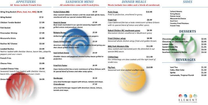 Menu at Umami cafe, Lakeside