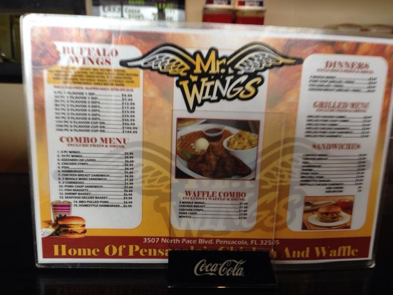 Menu at Mr. Wings Inc. BBQ, Pensacola, N Pace Blvd
