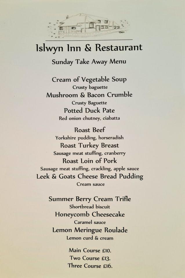 Menu at The Islwyn Inn pub & bar, Blackwood, 28 Glanhowy Rd