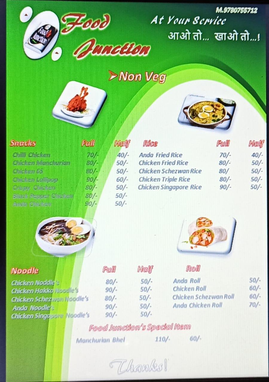 Menu at Food Junction, Nagpur, B