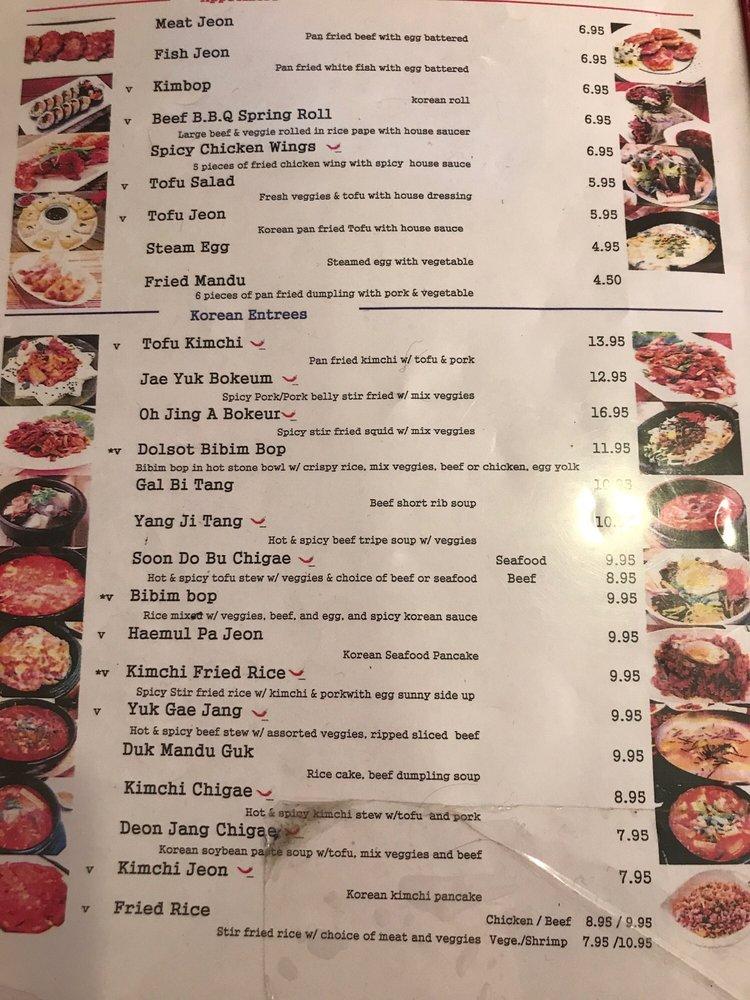 Menu at Kimchi Time restaurant, Tucson