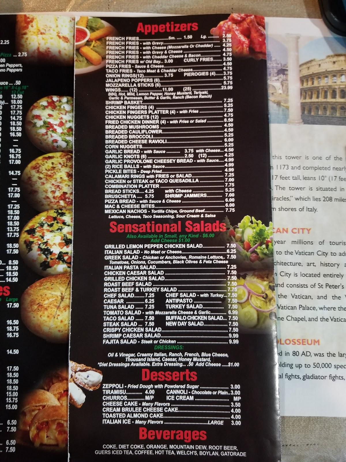 Menu at Numidia Luna's Pizzeria, Numidia, Numidia Dr