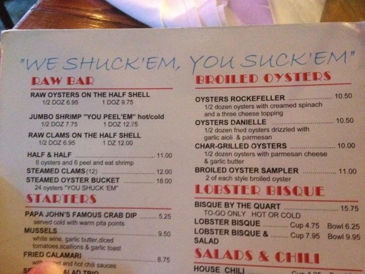 Menu at The Steamhouse Lounge pub & bar, Atlanta, W Peachtree St NW