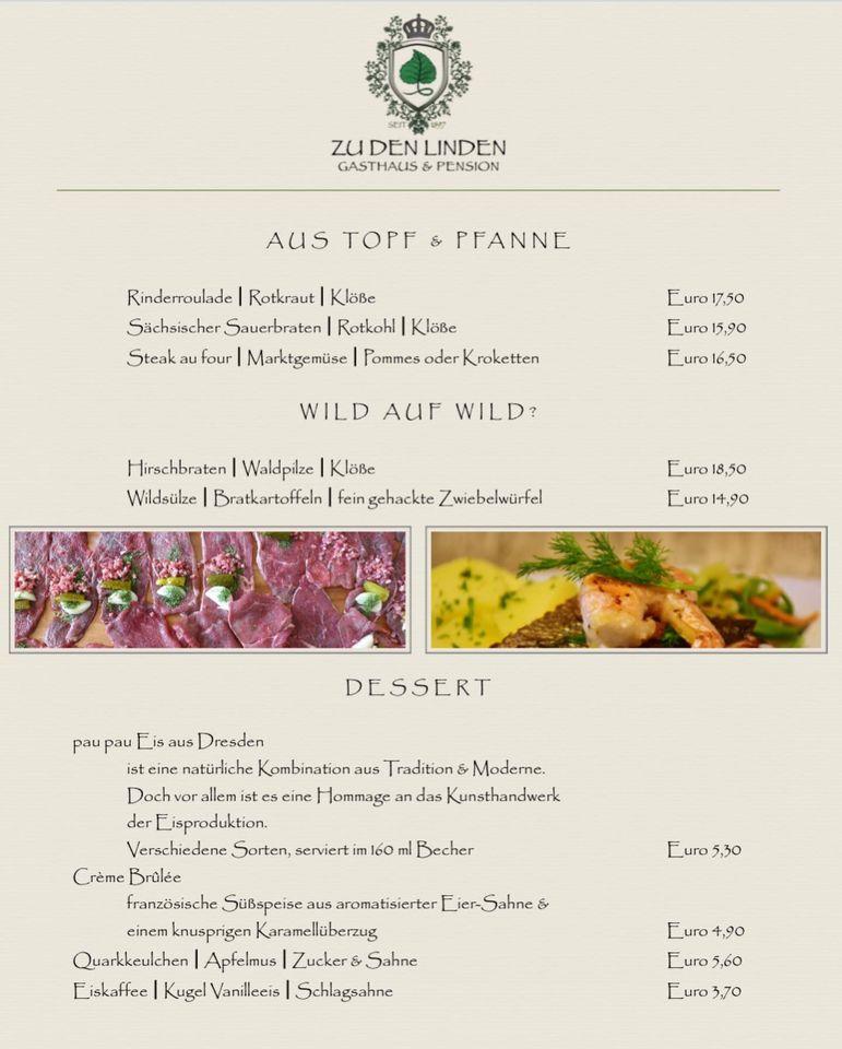 Menu at ZU DEN LINDEN RADEBEUL restaurant, Radebeul