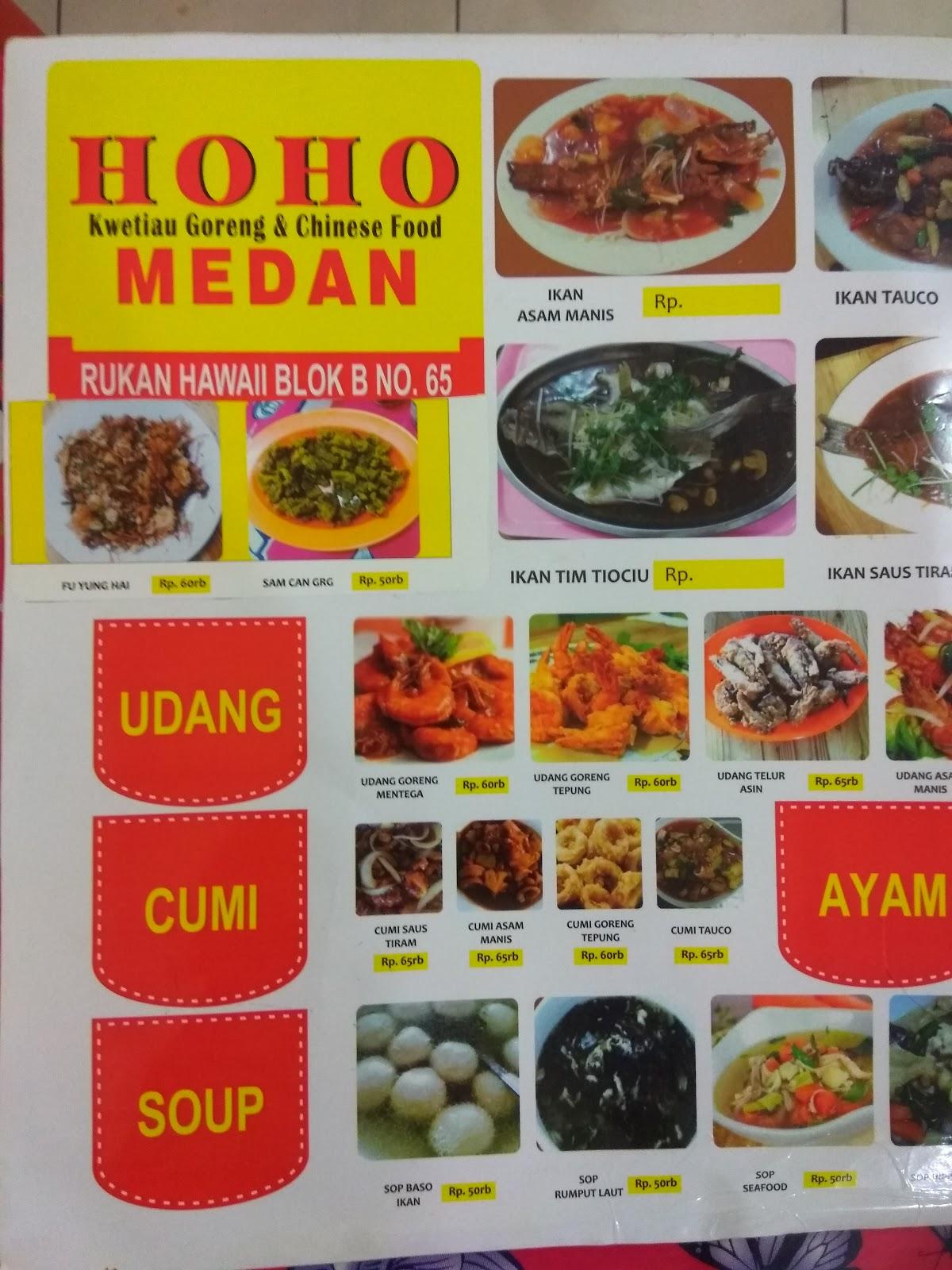 Menu at HoHo Kwetiau Goreng & Chinese Food Medan restaurant, West Jakarta