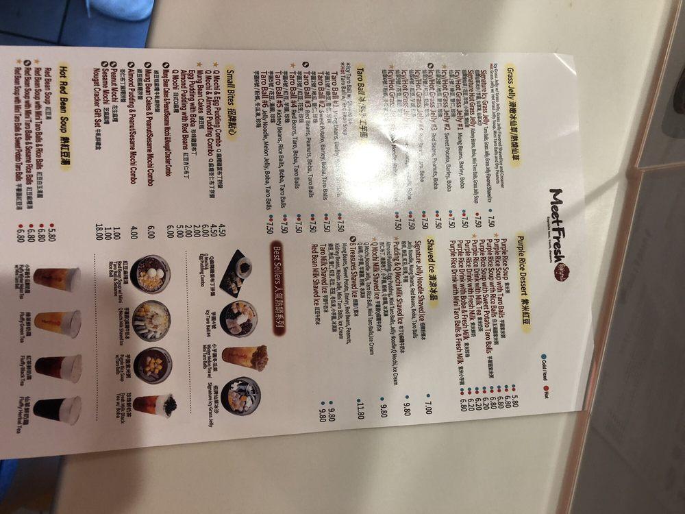 Menu at Meet Fresh desserts, Atlanta