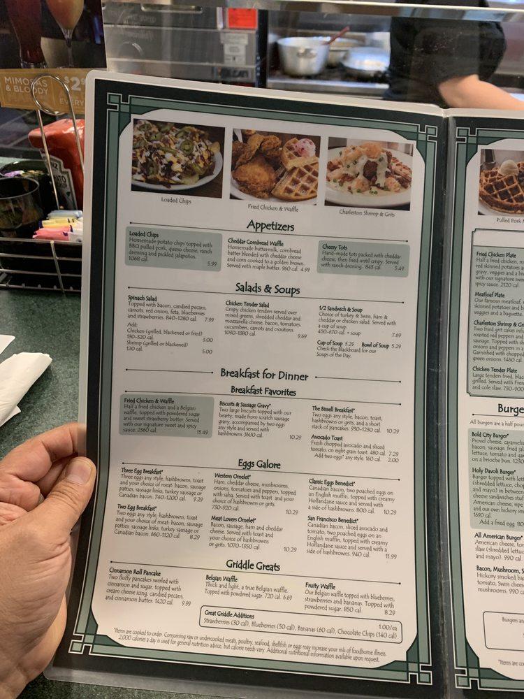 Menu at Metro Diner restaurant, Charleston