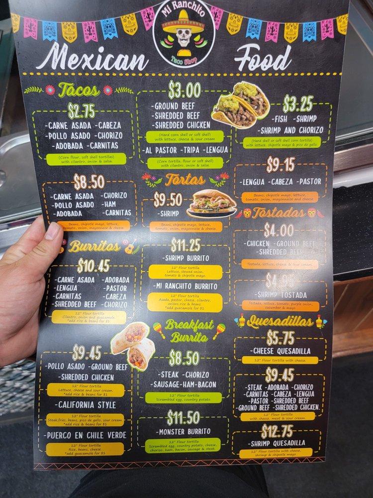 Menu at Mi Ranchito Taco Shop -Tioga pub & bar, Tioga