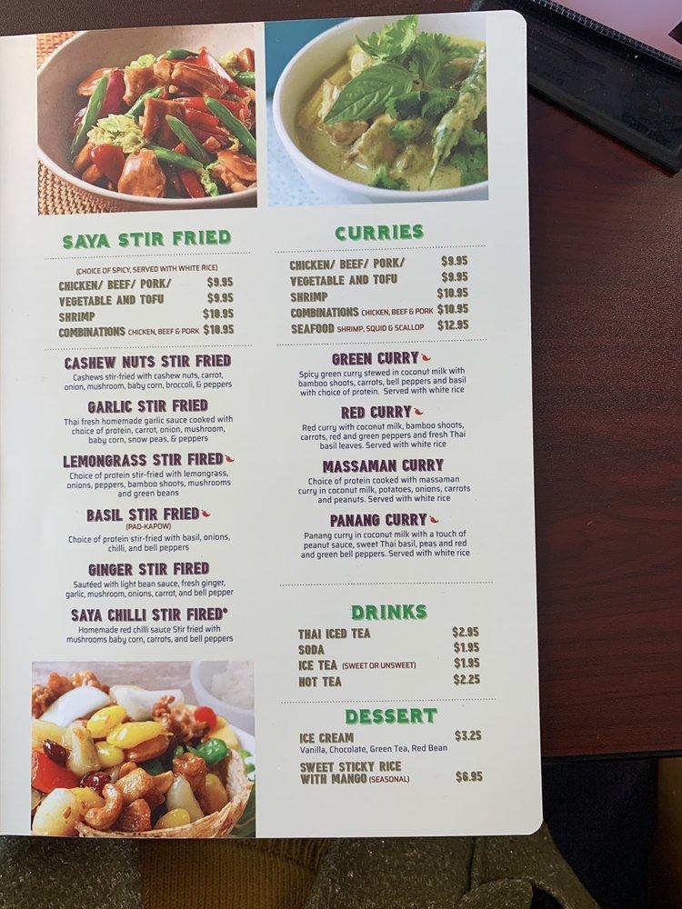 Menu at 1 Thai Restaurant, Shawnee