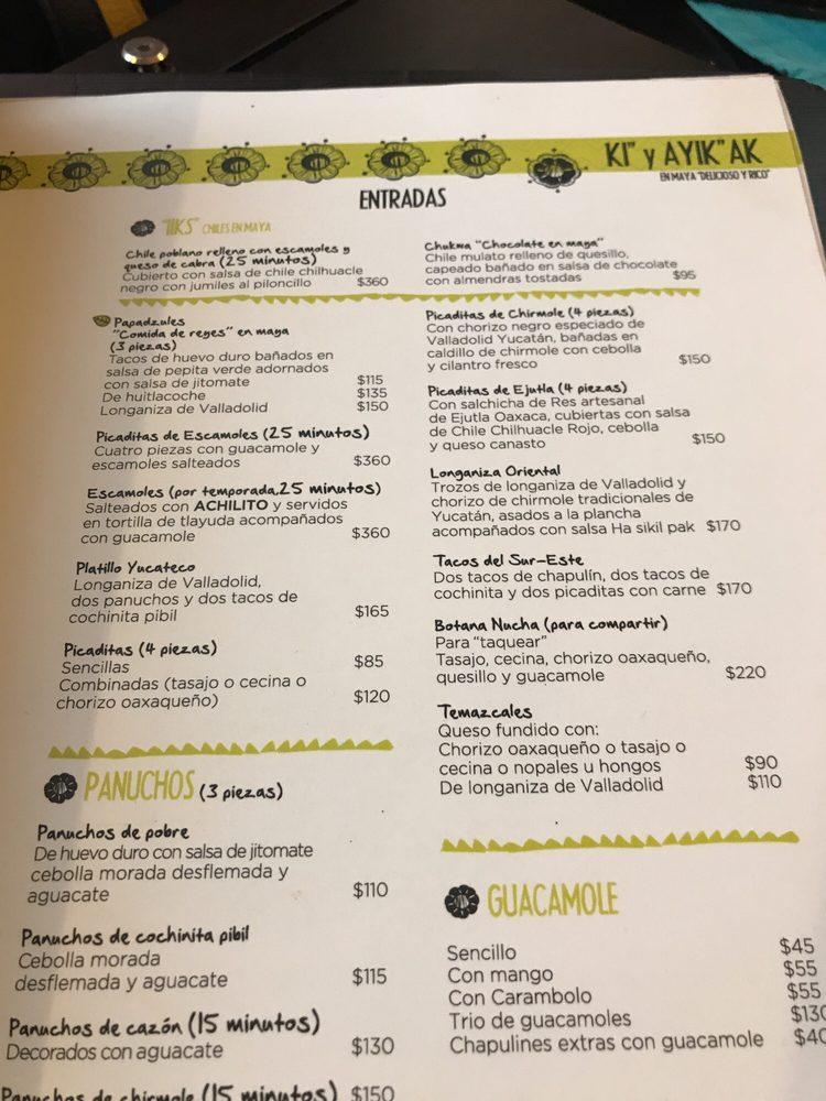 Carta del restaurante Tikua - Comida del SurEste del México, Santiago ...