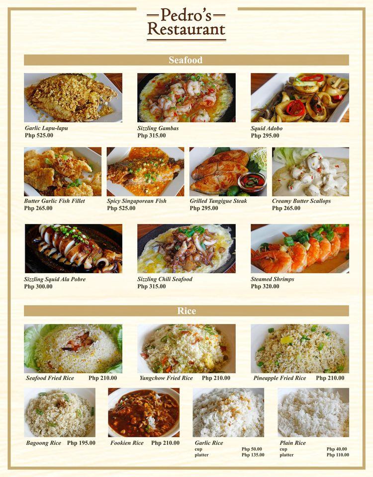 Menu at Citi Park Hotel, Cebu City