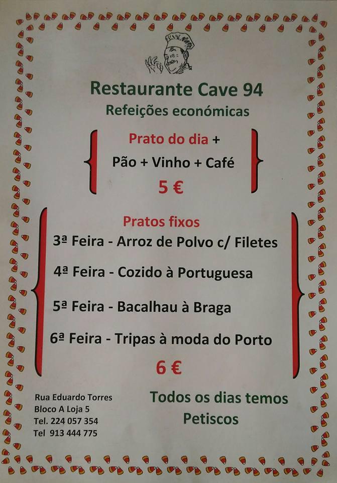 Menu em Restaurante/Café Cave 94 Matosinhos, Matosinhos