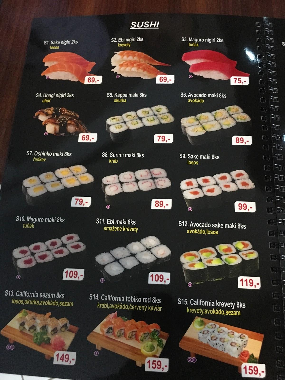 Menu at Shu Xiang Lou (Čínská restaurace) restaurant, Milevsko