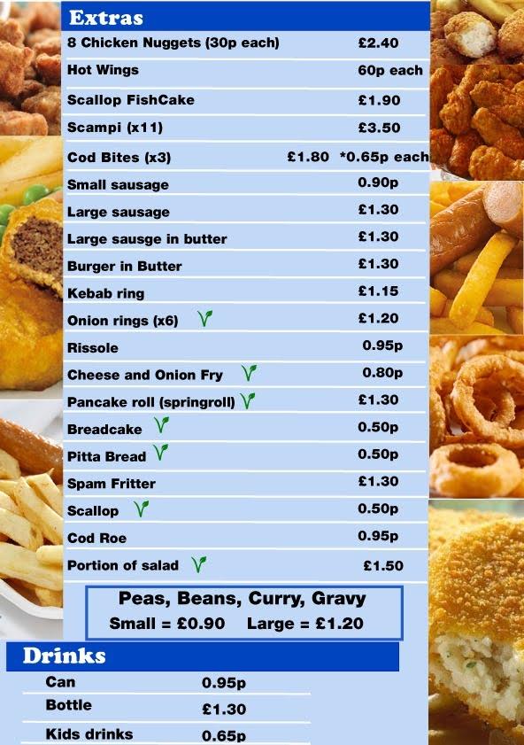 Menu at Thurcroft Fish Bar, Rotherham