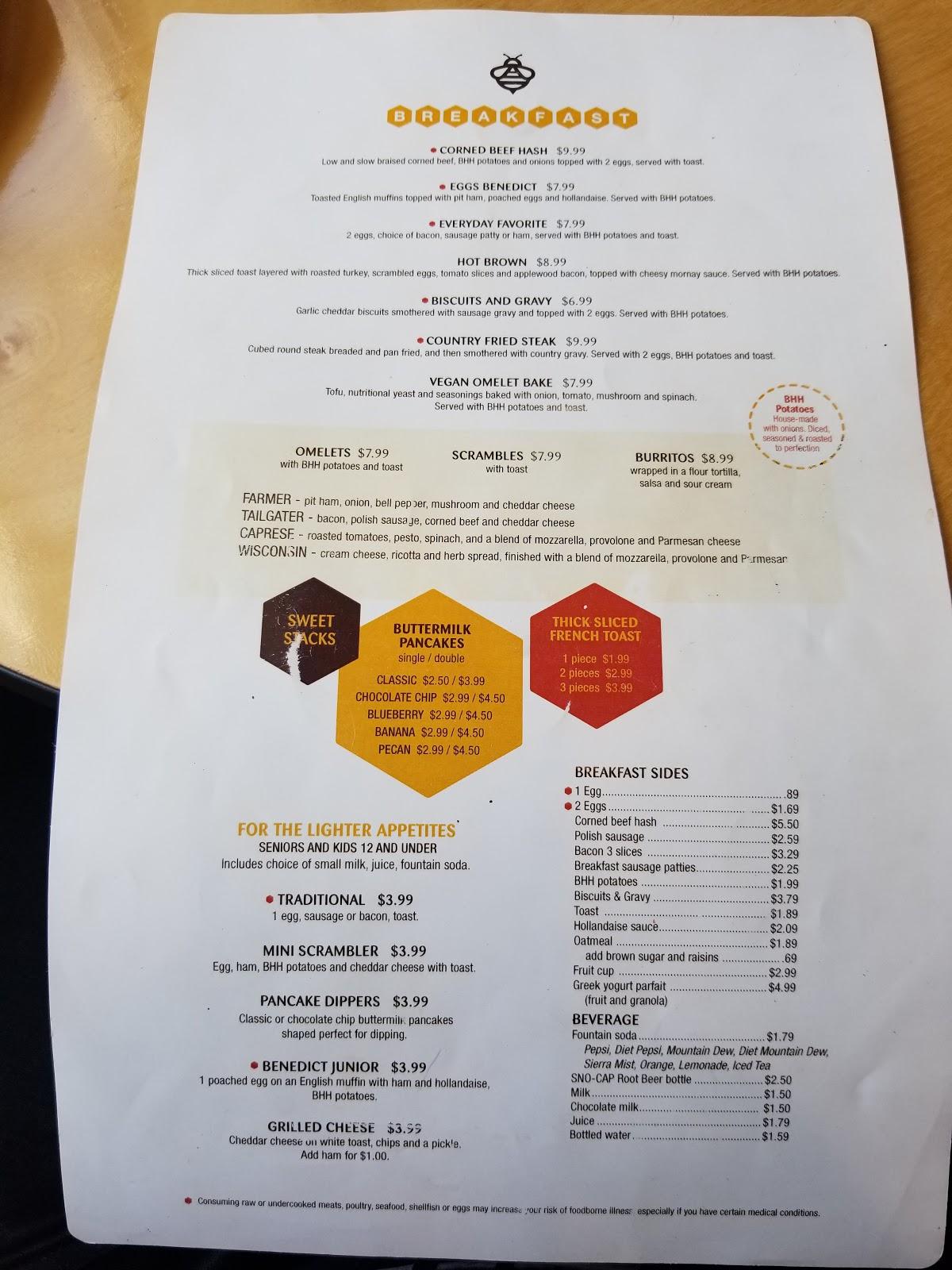 Menu at Black Honey Hashery pub & bar, De Pere