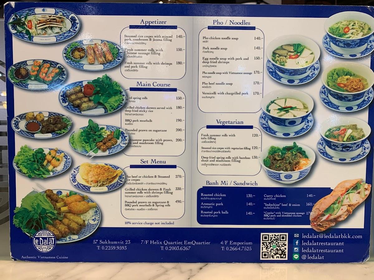 Menu at Le Dalat restaurant, Bangkok, 695 Sukhumvit Road