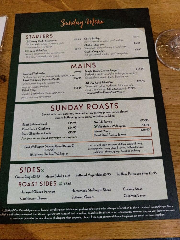 Menu at The Knife & Cleaver pub & bar, Houghton Conquest