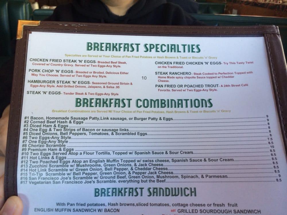 Menu at 24th Street Cafe, Bakersfield