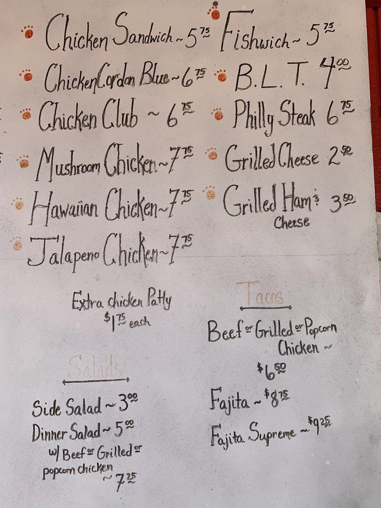 Carta del restaurante Little Bear Drive-In, Wallowa