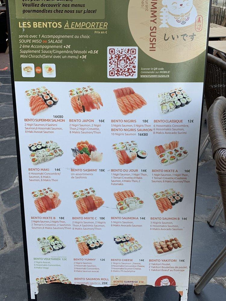 Menu at Yummy Sushi restaurant, Rennes